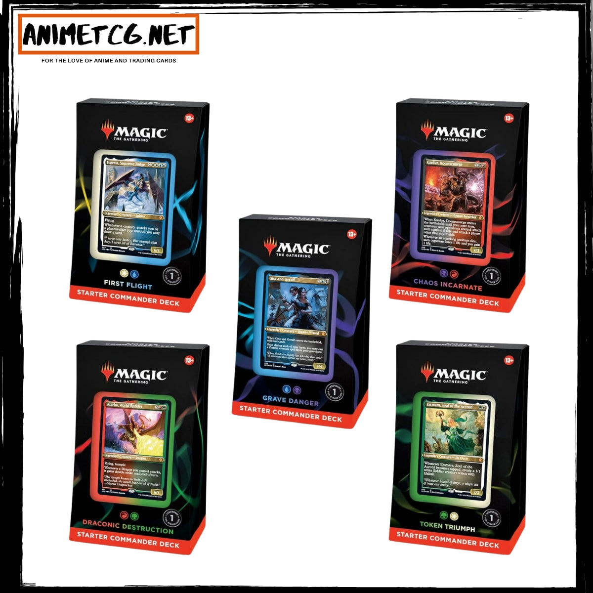 Magic: The Gathering Starter Commander Deck Bundle – Includes all 5 De ...